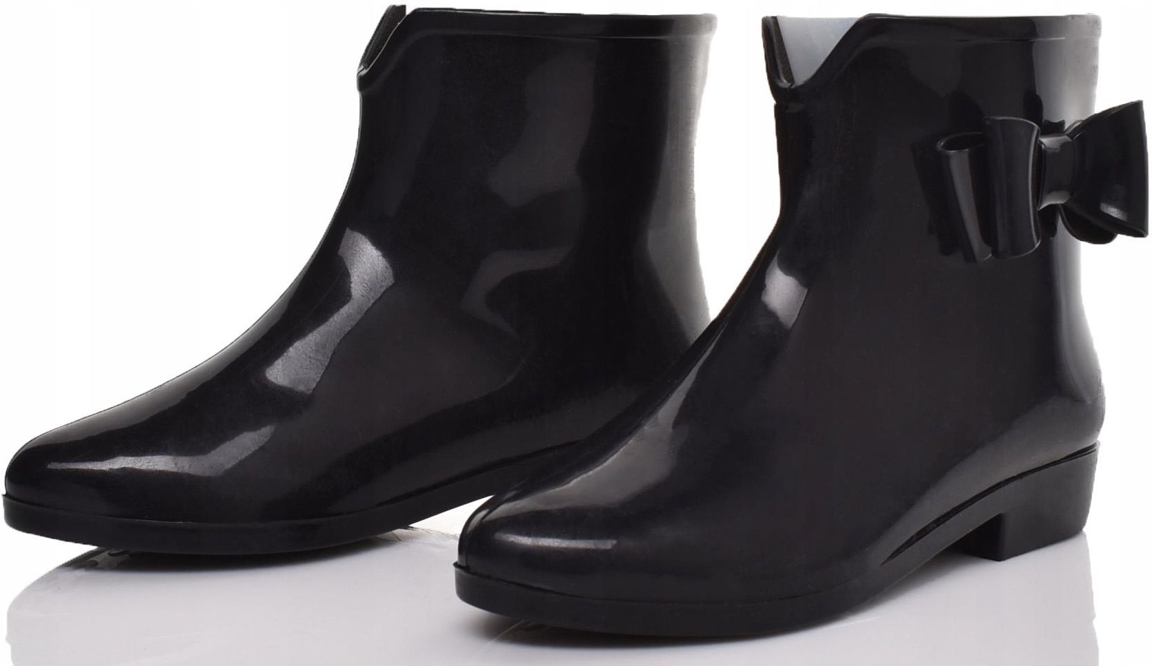 Klasyczne Damske Kalosze Z Kokardą Czarne Niskie - Ceny i opinie - Ceneo.pl