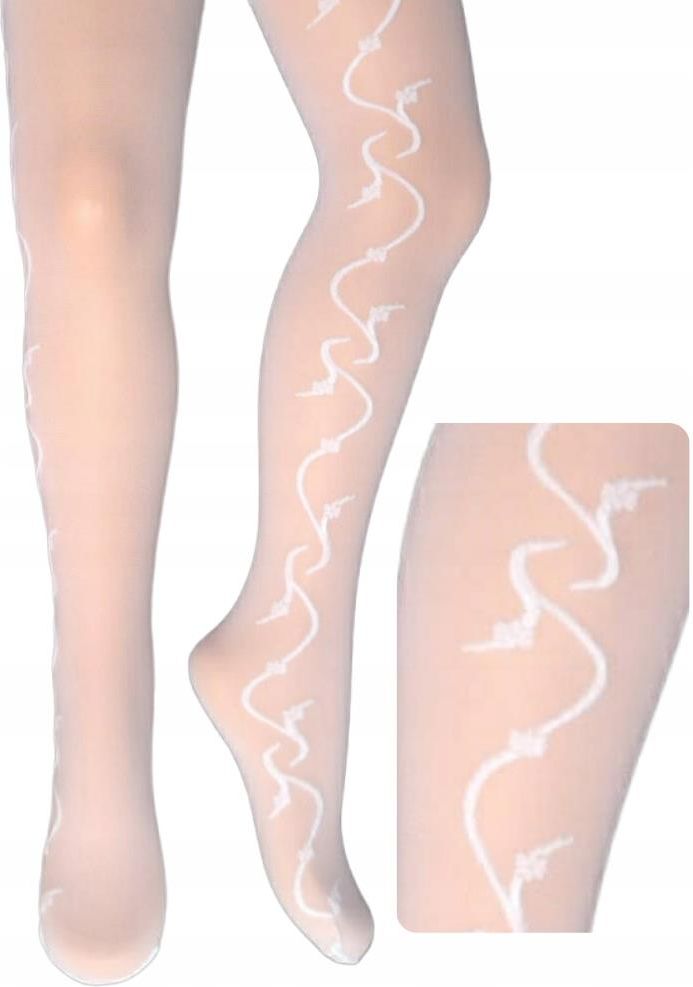 Białe rajstopy rajtuzy 20 den z wzorkiem wzorem 140/146 - Ceny i opinie ...