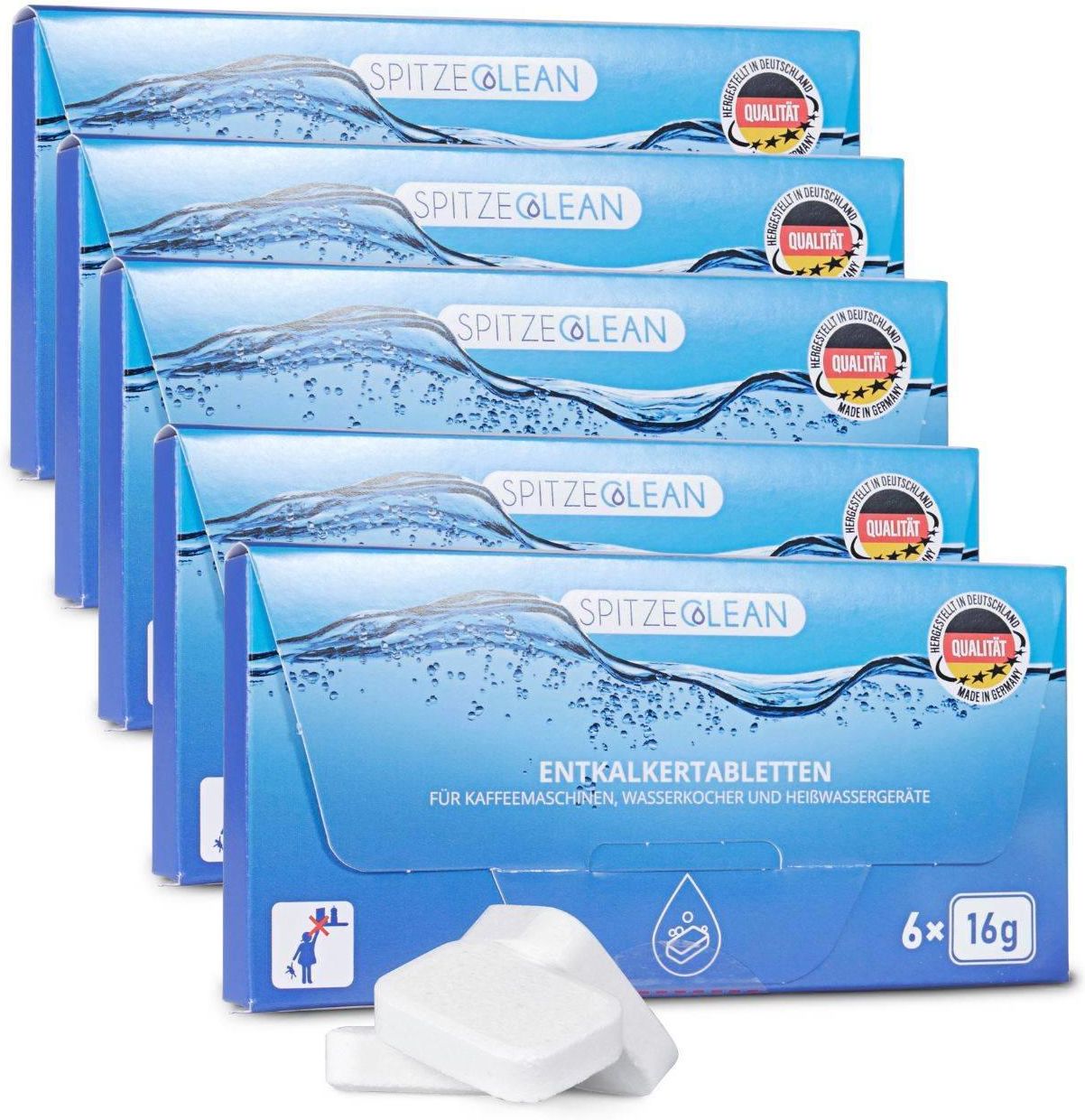 Tabletki do odkamieniania ekspresu, Spitze Clean 6x16g - 5 opakowań ...