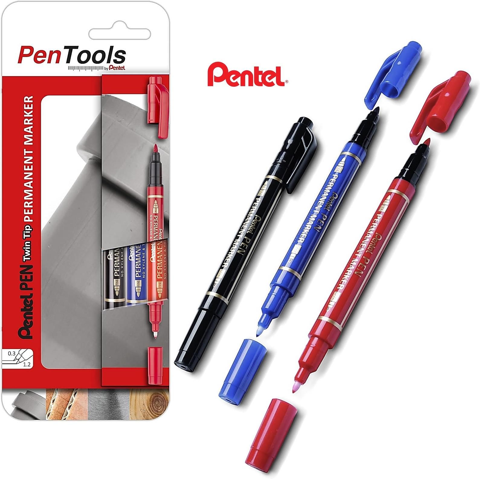 Pentel Markery Permanentne Pen N75W 3 Kolory - Ceny i opinie - Ceneo.pl