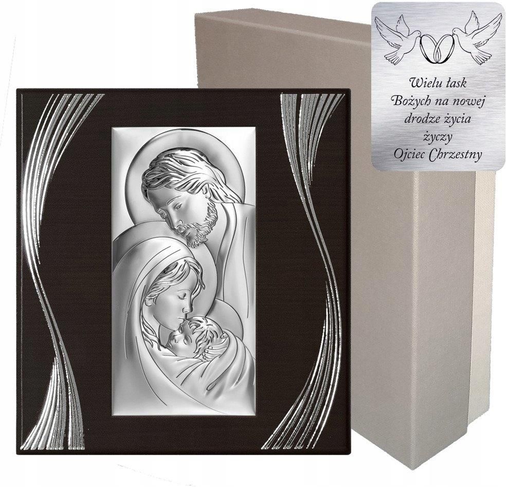 Obraz Srebrny Święta Rodzina Pamiątka Chrztu Ślubu - Ceny i opinie - Ceneo.pl