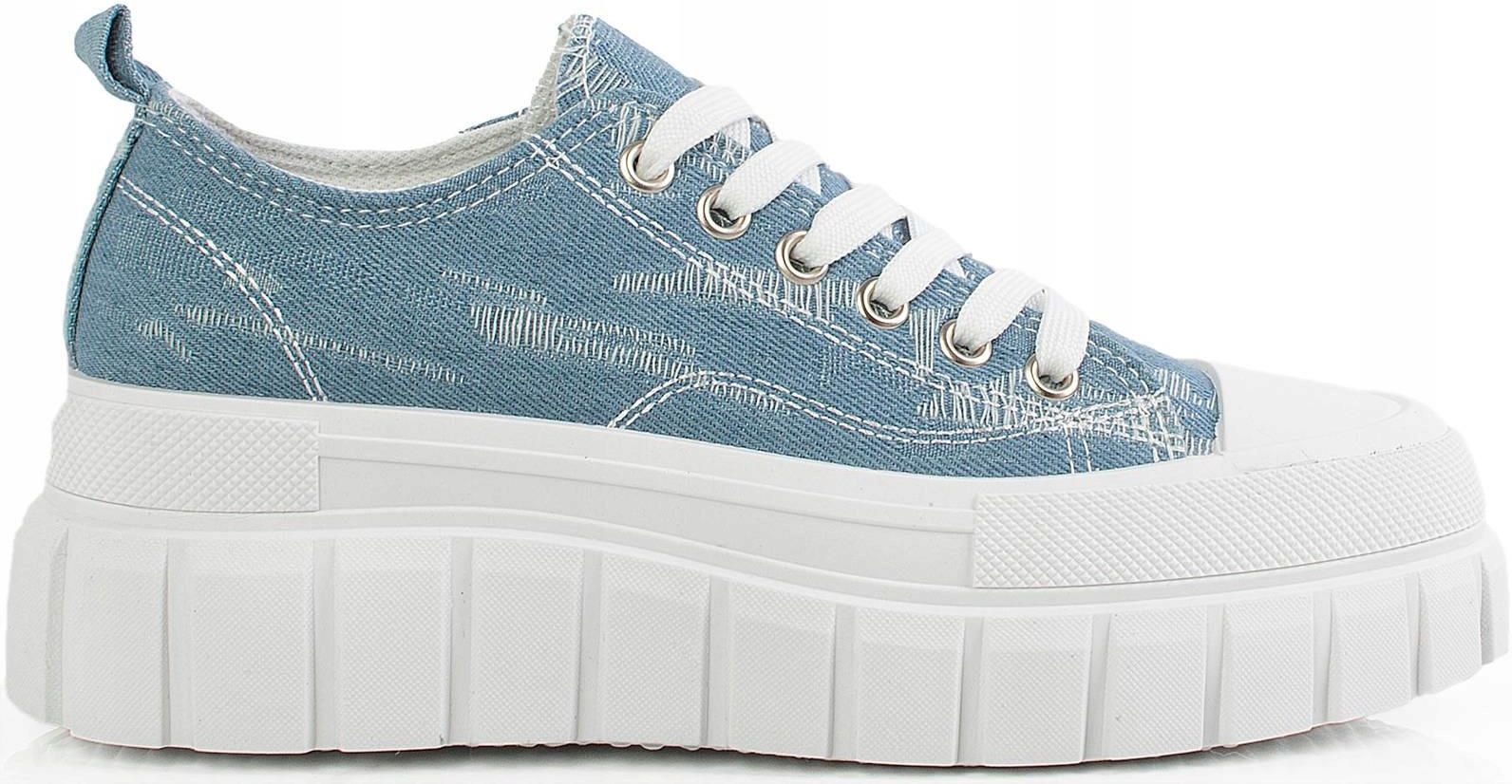 Trampki Niebieskie Sneakersy Sportowe Platforma 38 - Ceny i opinie ...