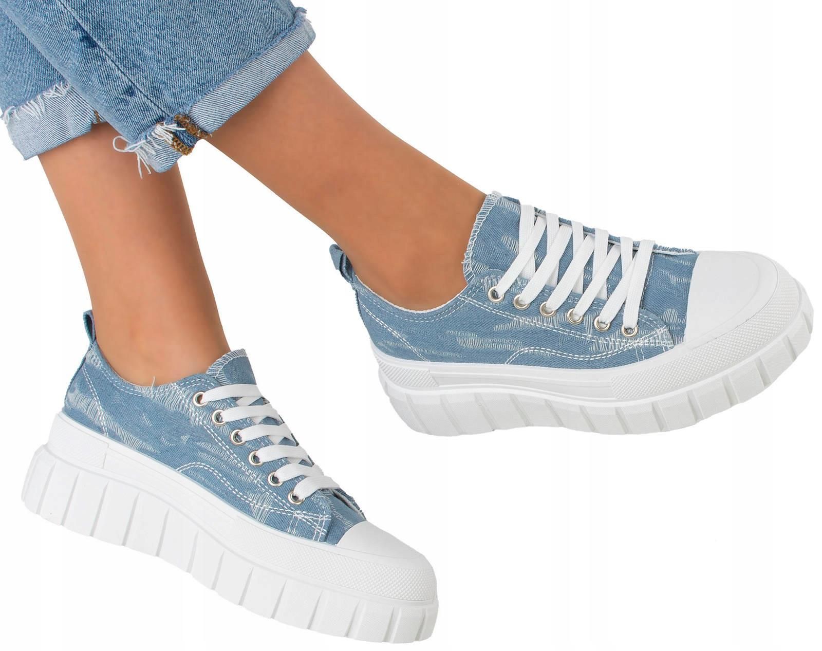 Trampki Niebieskie Sneakersy Sportowe Platforma 38 - Ceny i opinie ...