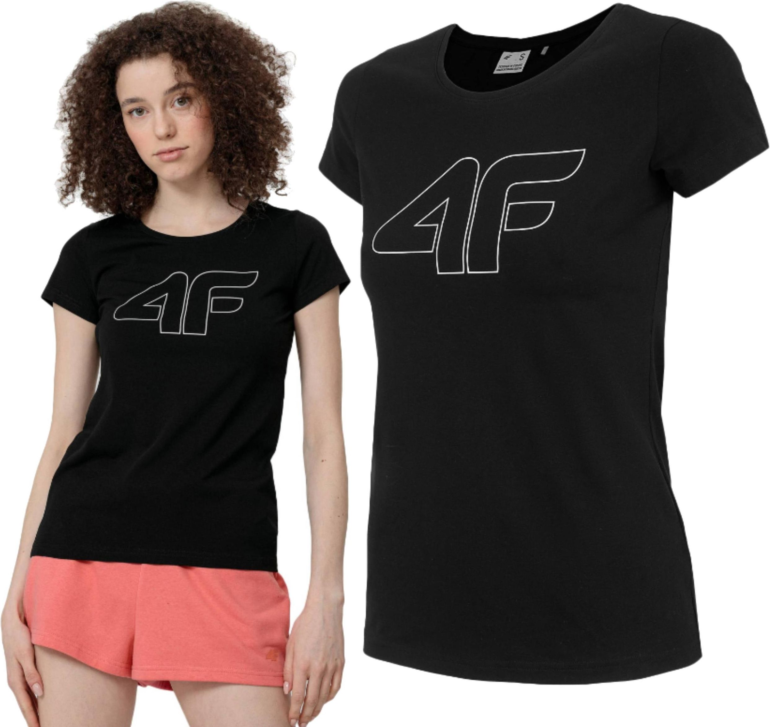 T-shirt Damski 4F Modna Bluzka Bluzeczka Bawełniana Luźna Top Tiszert ...