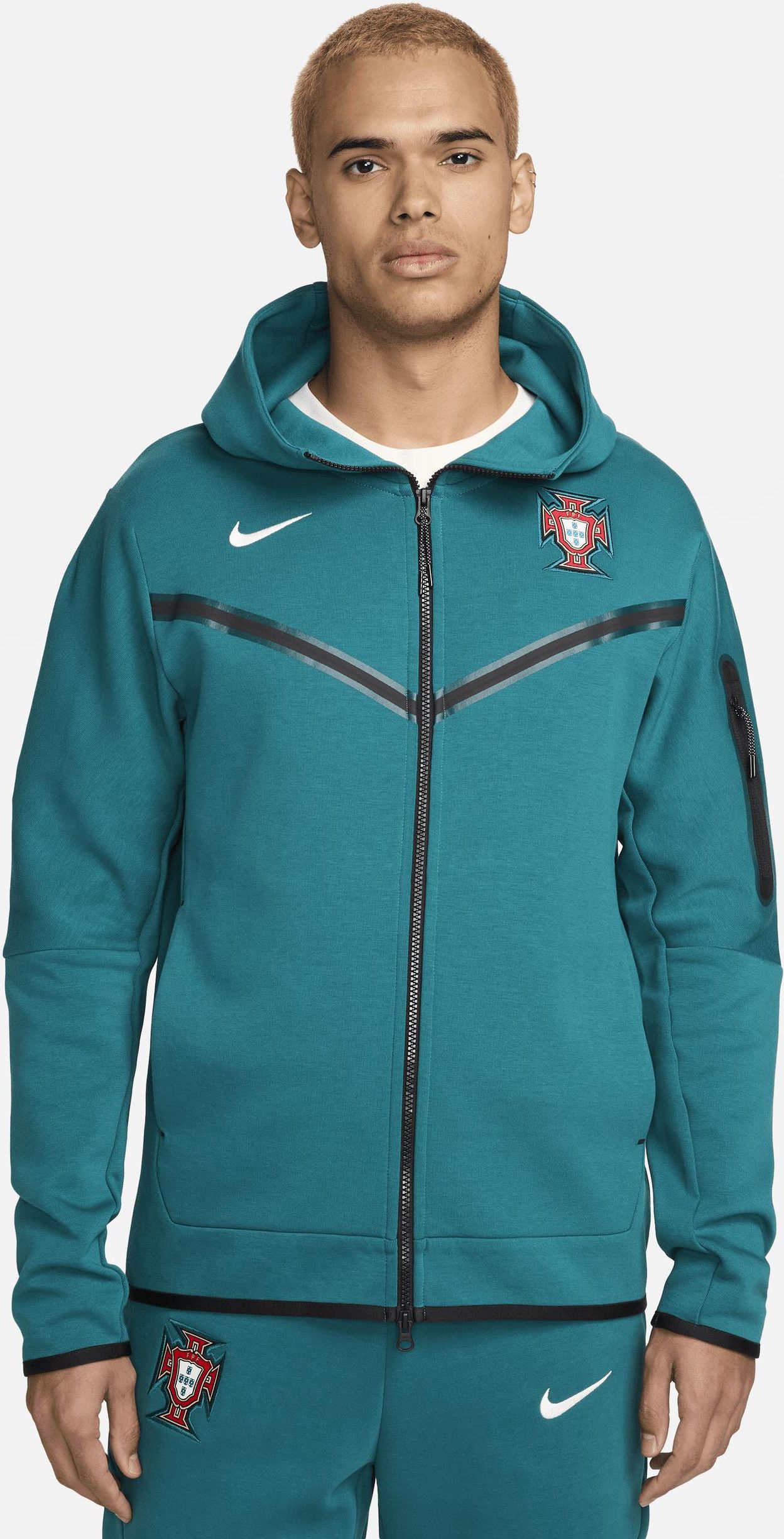 Męska piłkarska bluza z kapturem i zamkiem na całej długości Nike ...