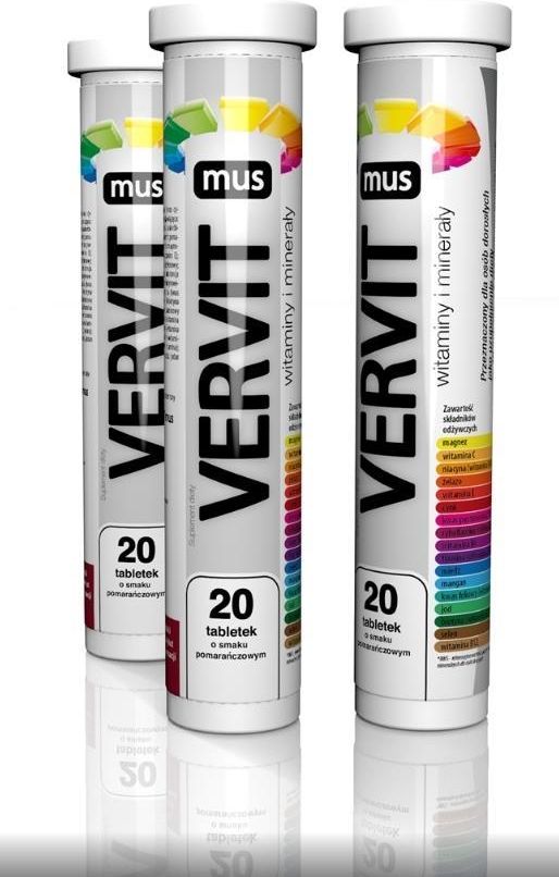 VERVIT mus witaminy i minerały, 20 tabletek musujących - Opinie i ceny ...