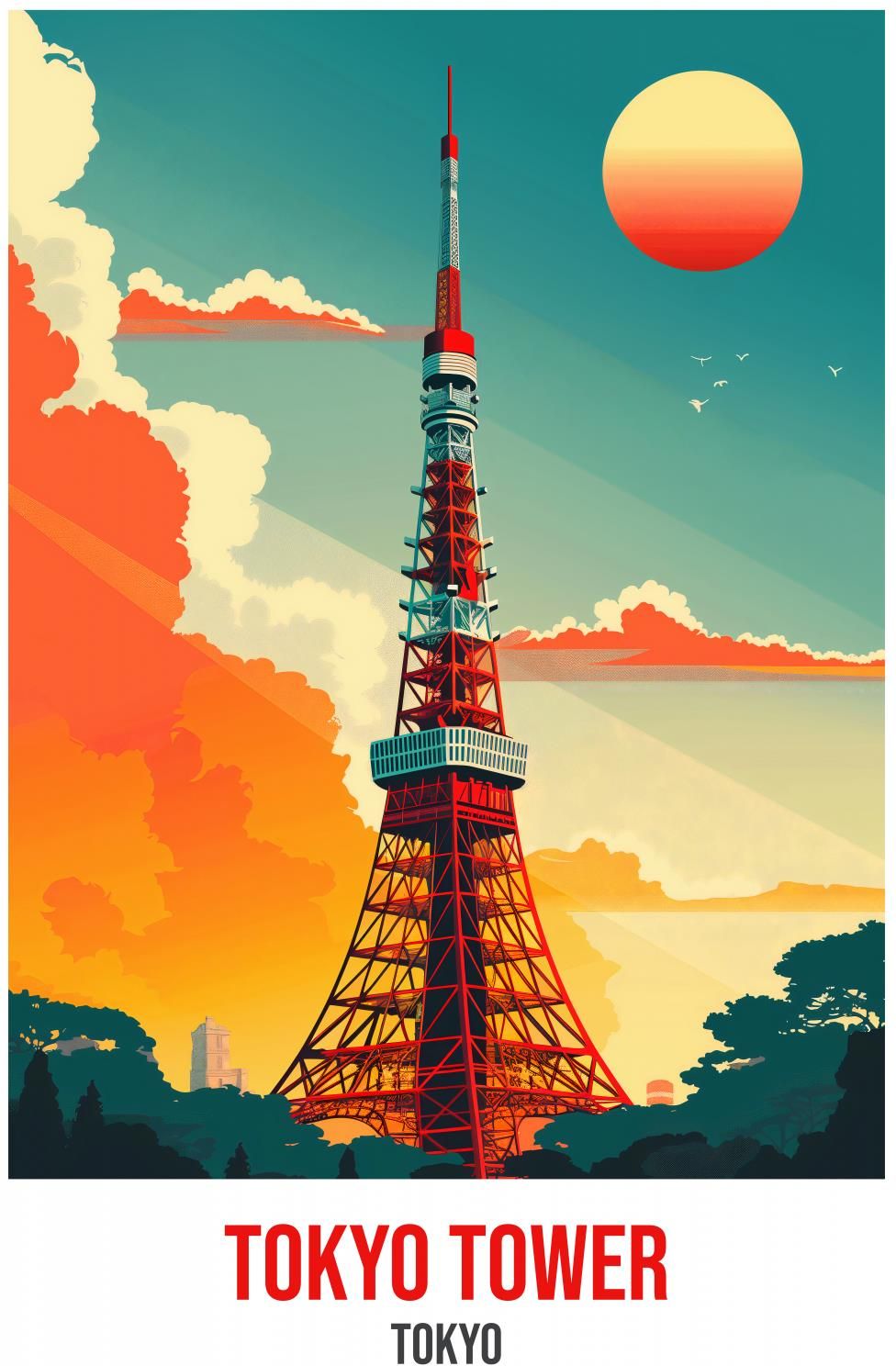 Zakito Posters Plakat 21x29,7cm Tokyo Tower, Tokyo - Opinie i ...