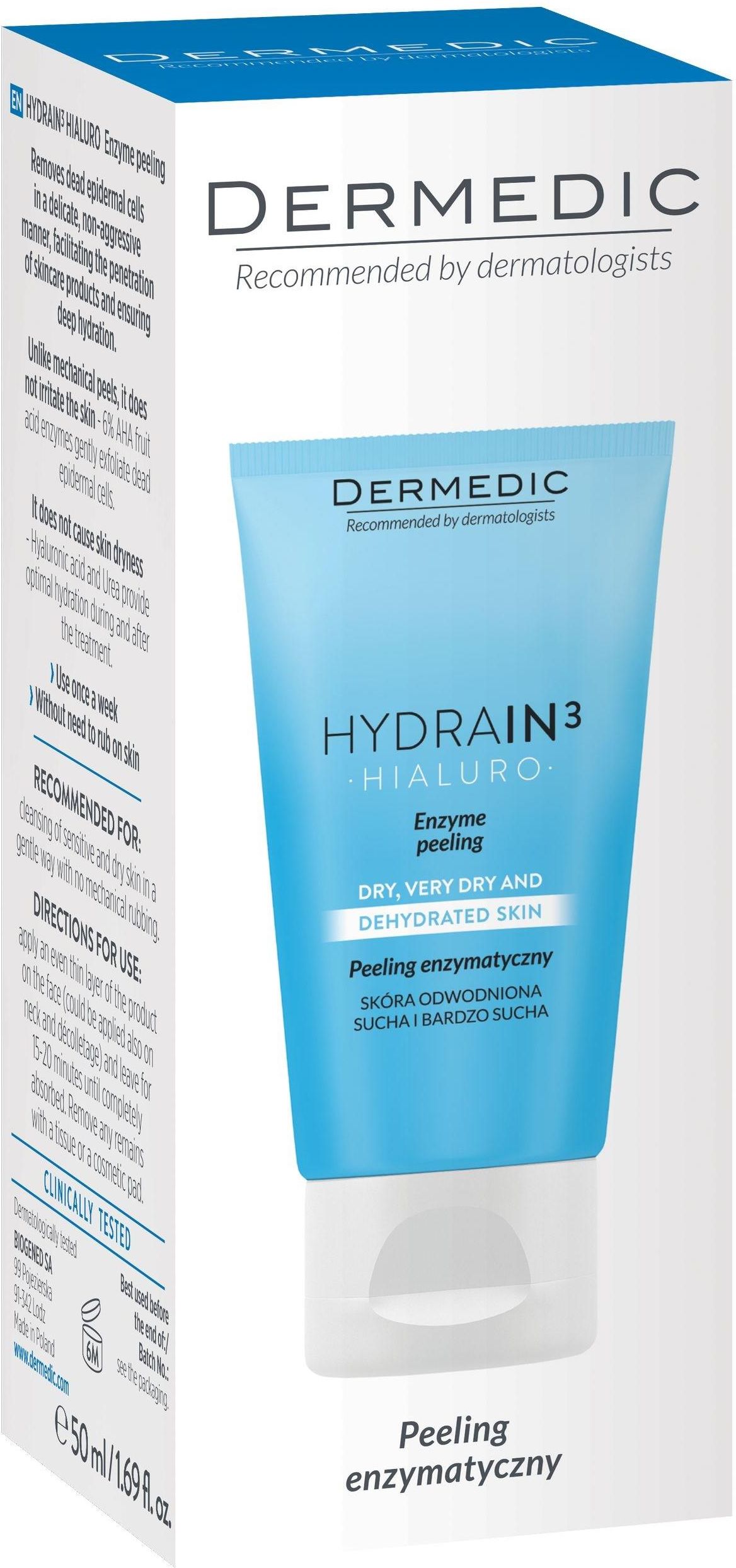 Dermokosmetyk Dermedic Hydrain 3 Hialuro peeling enzymatyczny 50ml ...