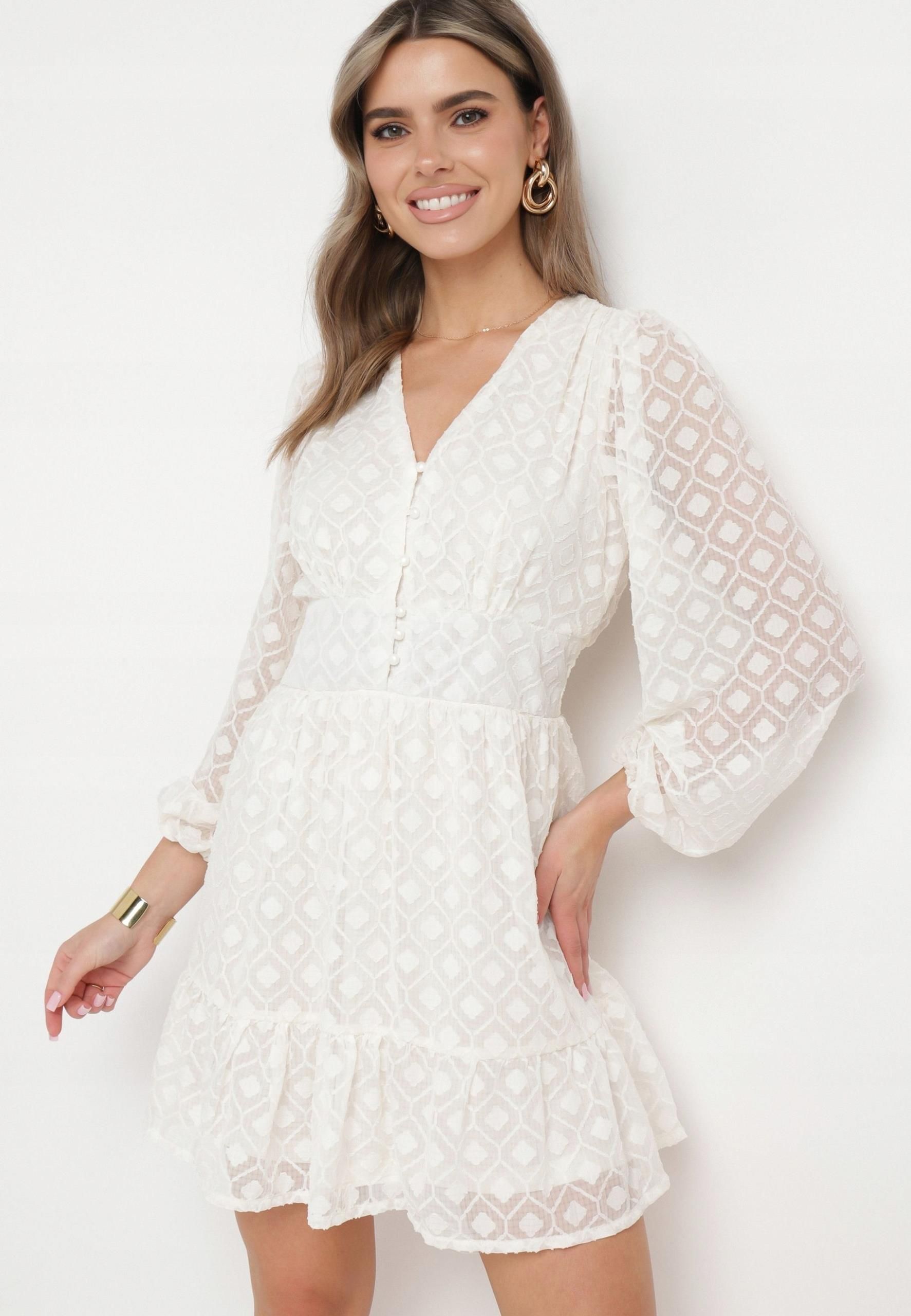 Born2Be Jasnobeżowa Sukienka damska M/L - Ceny i opinie - Ceneo.pl