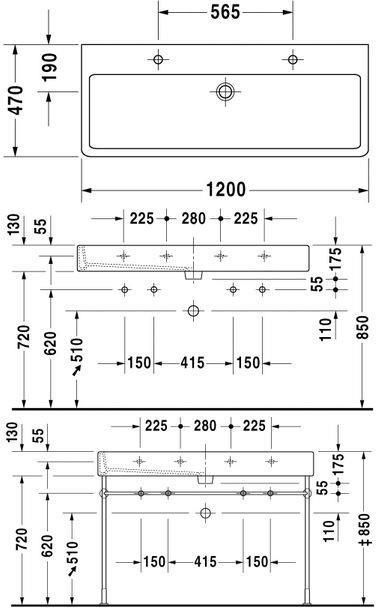 Umywalka Duravit Vero 120 cm WonderGliss 04541200261 - Opinie i ceny na ...