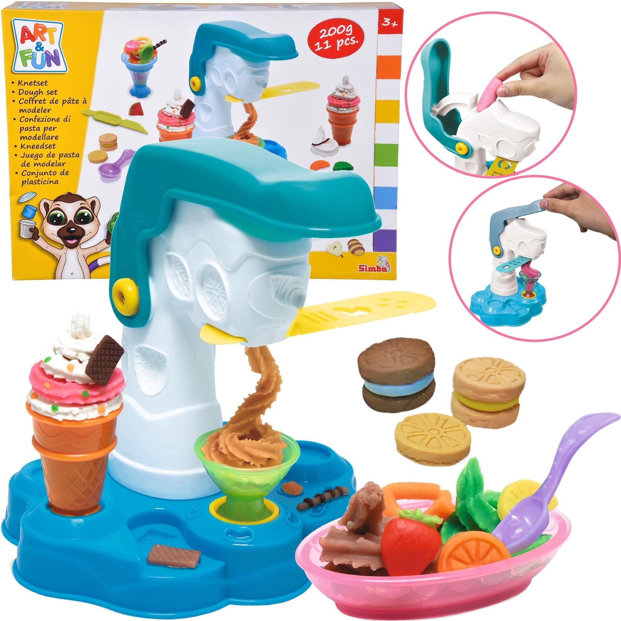 Play Doh ciastolina Zestaw 2w1 Fryzjer Kolorowe Pasemka Lodziarnia Lody ...