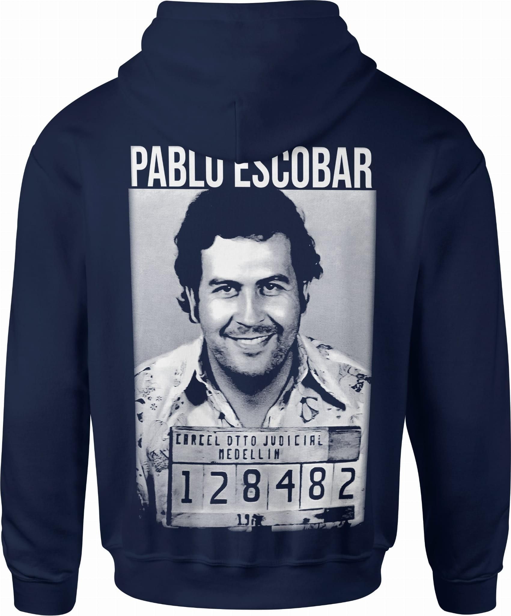 Pablo Escobar Medellin Cartel Męska bluza z kapturem (L, Granatowy ...