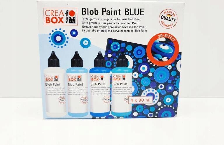 Marabu Zestaw Farb Do Malowania Kroplami Blob Paint Blue Creabox 4x90ml ...