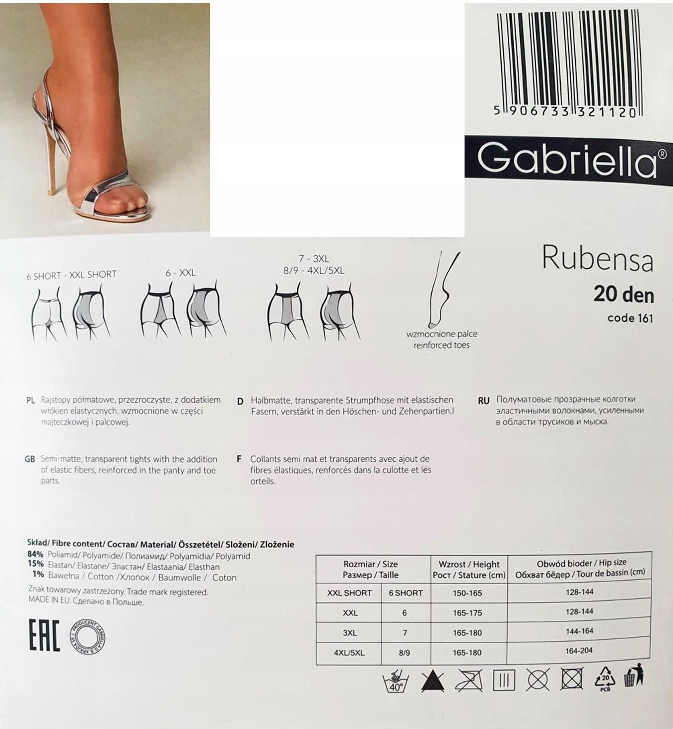 GABRIELLA RUBENSA Rajstopy 20 den 6-XXL / Beige - Ceny i opinie - Ceneo.pl