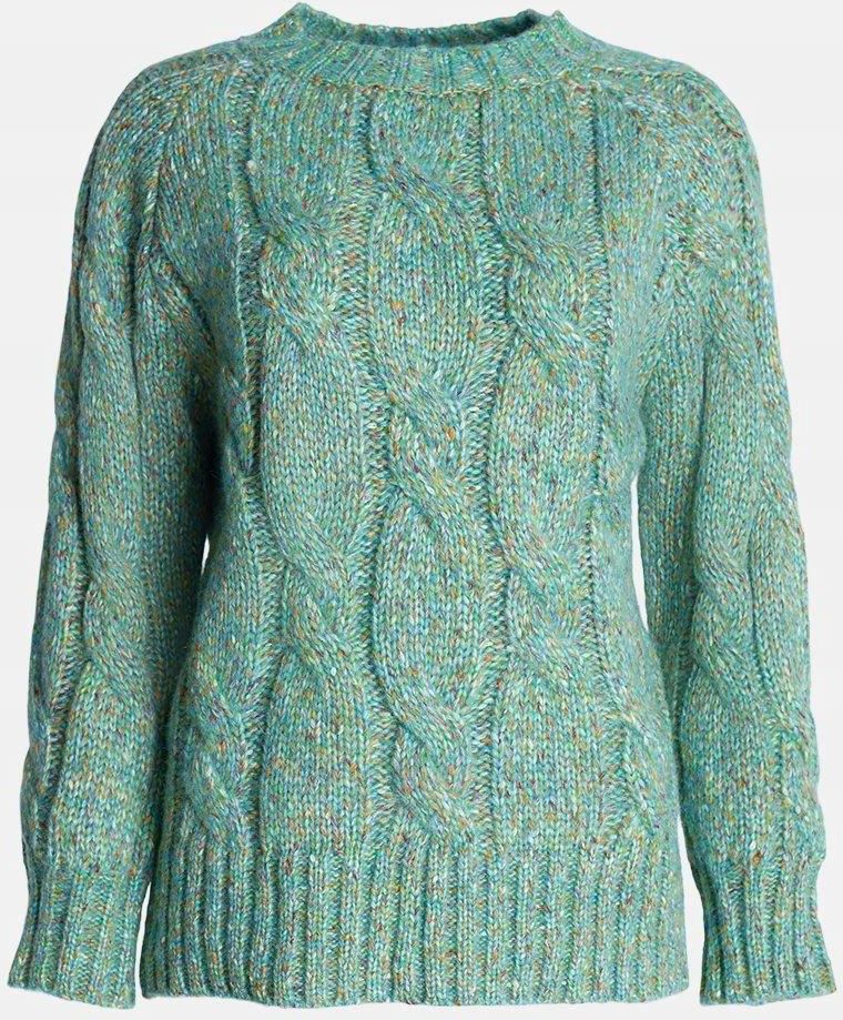 Warehouse dpi warkocz sweter splot stójka melanż oversize wzór M NI1 ...