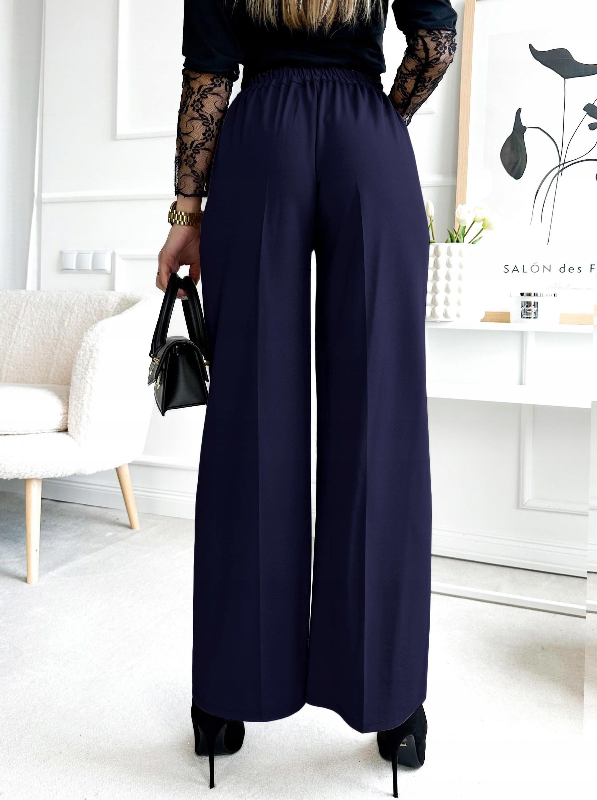 Spodnie Damskie proste szerokie nogawki modne stylowe - Ceny i opinie ...