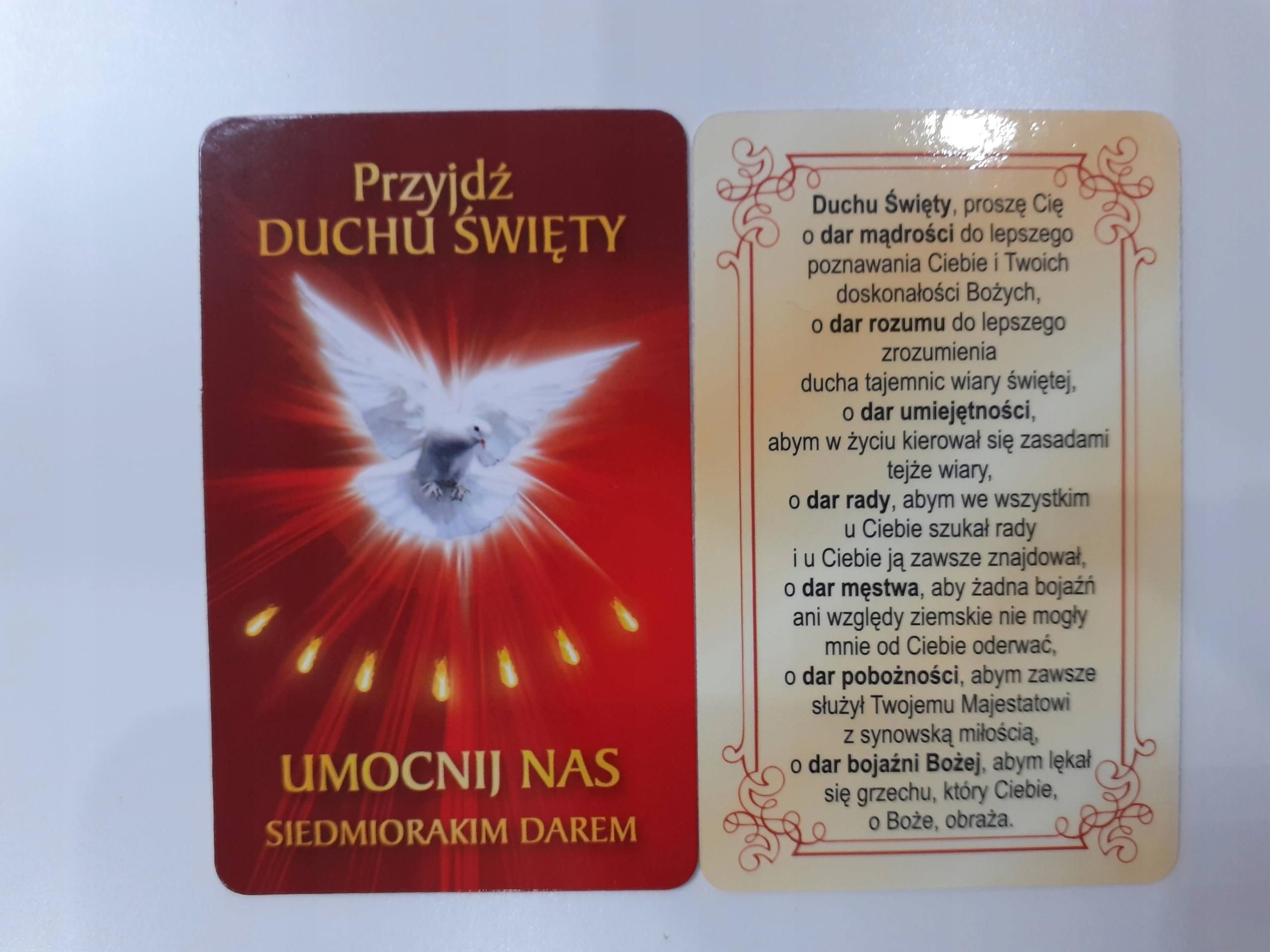 5Szt. Duch Św. Obrazek Z Modlitwą 8X5Cm - Ceny i opinie - Ceneo.pl