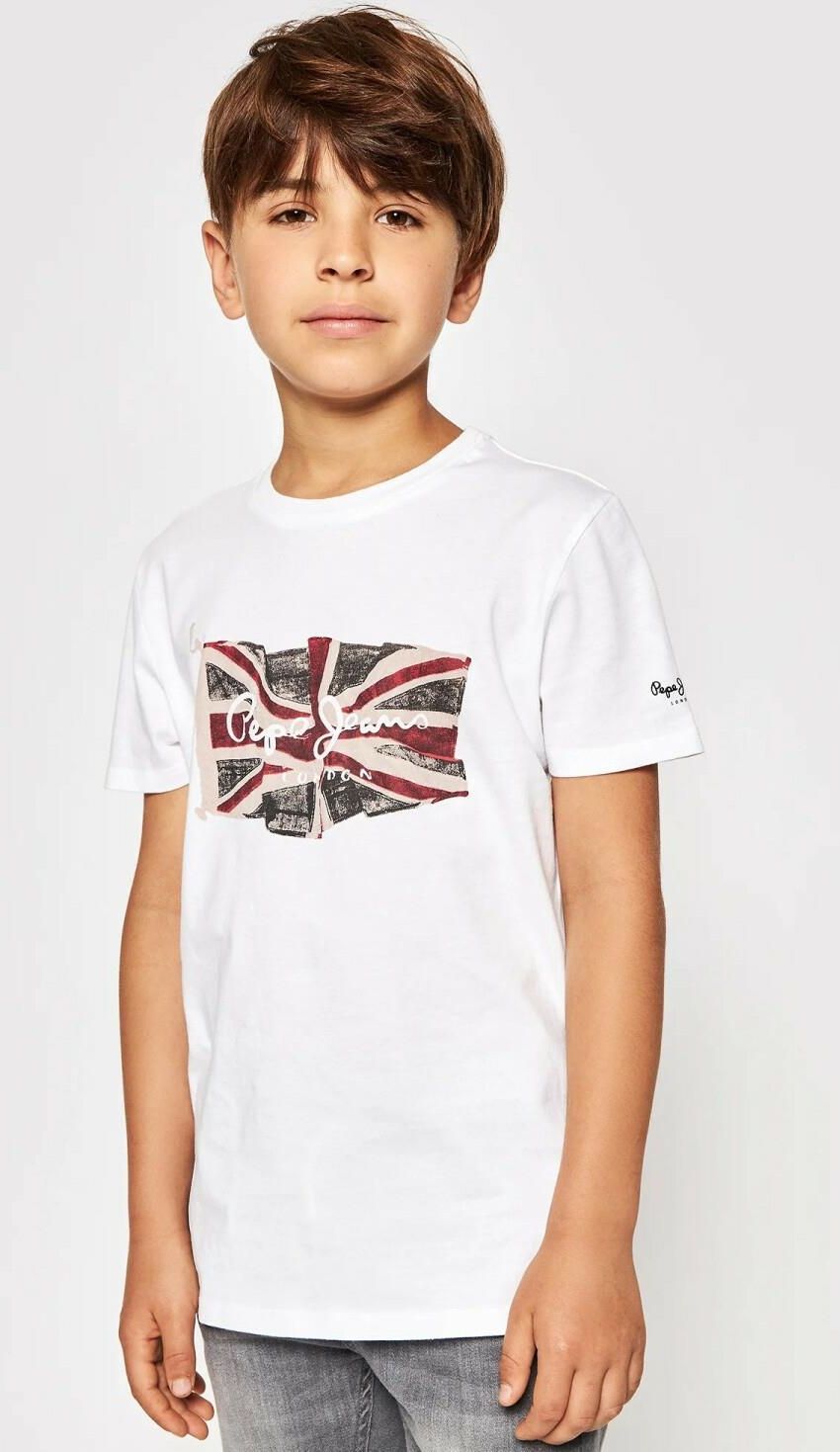 Pepe Jeans Biały T-shirt Nadruk Flaga Logo Iex NH4__140 - Ceny i opinie ...