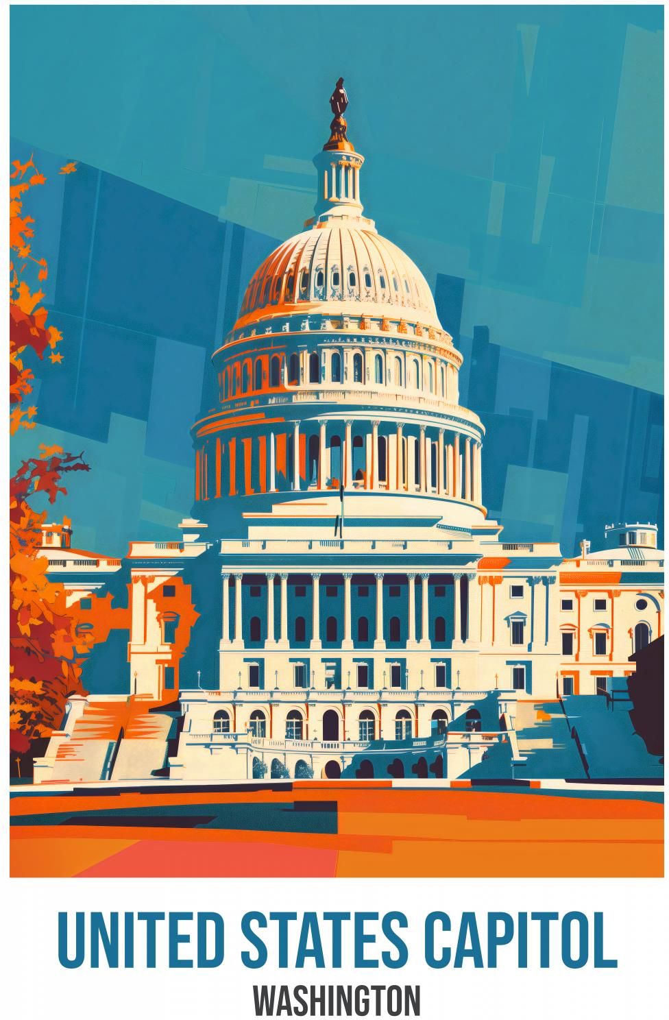Zakito Posters Plakat 39,5X55Cm United States Capitol Washington ...