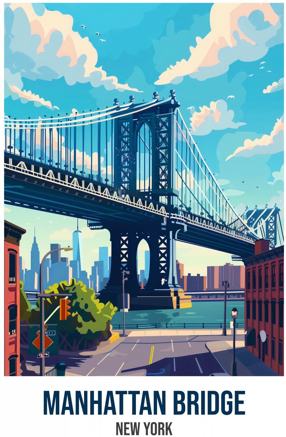 Zakito Posters Plakat 40X55Cm Manhattan Bridge New York - Opinie i ...