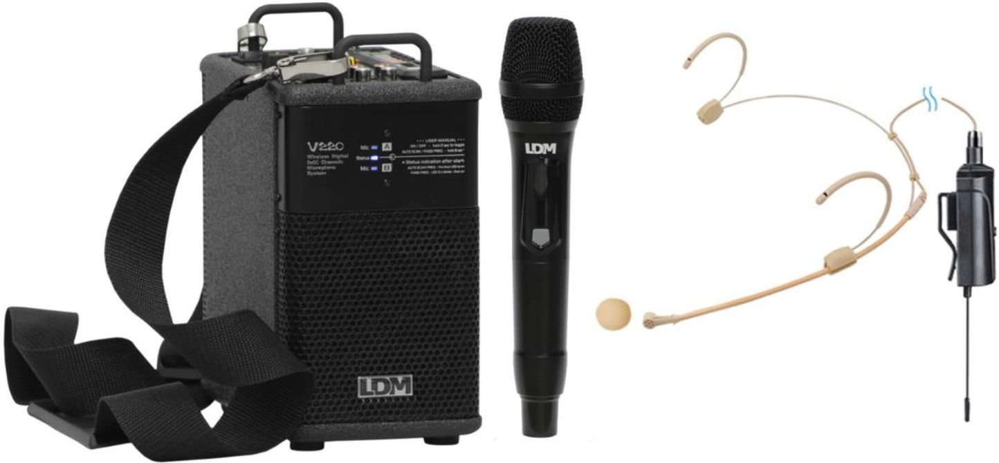 LDM PersonalBox Light V220 H20 - zestaw nagłośnieniowy z mikrofonem do ręki i nagłownym - Ceny i ...
