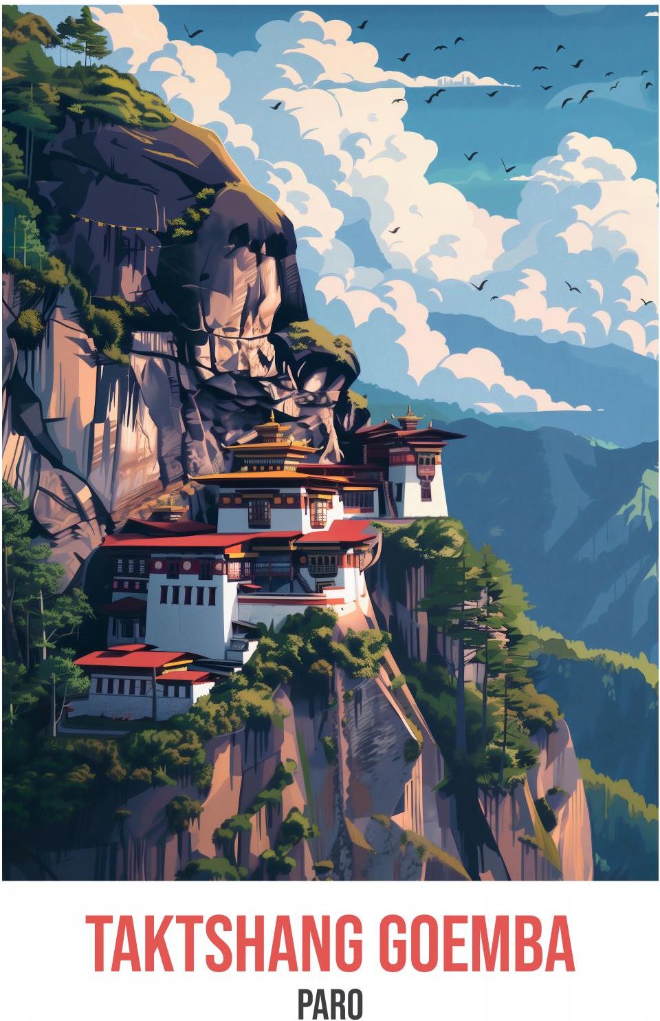 Zakito Posters Plakat 70X100Cm Taktshang Goemba - Opinie i atrakcyjne ...