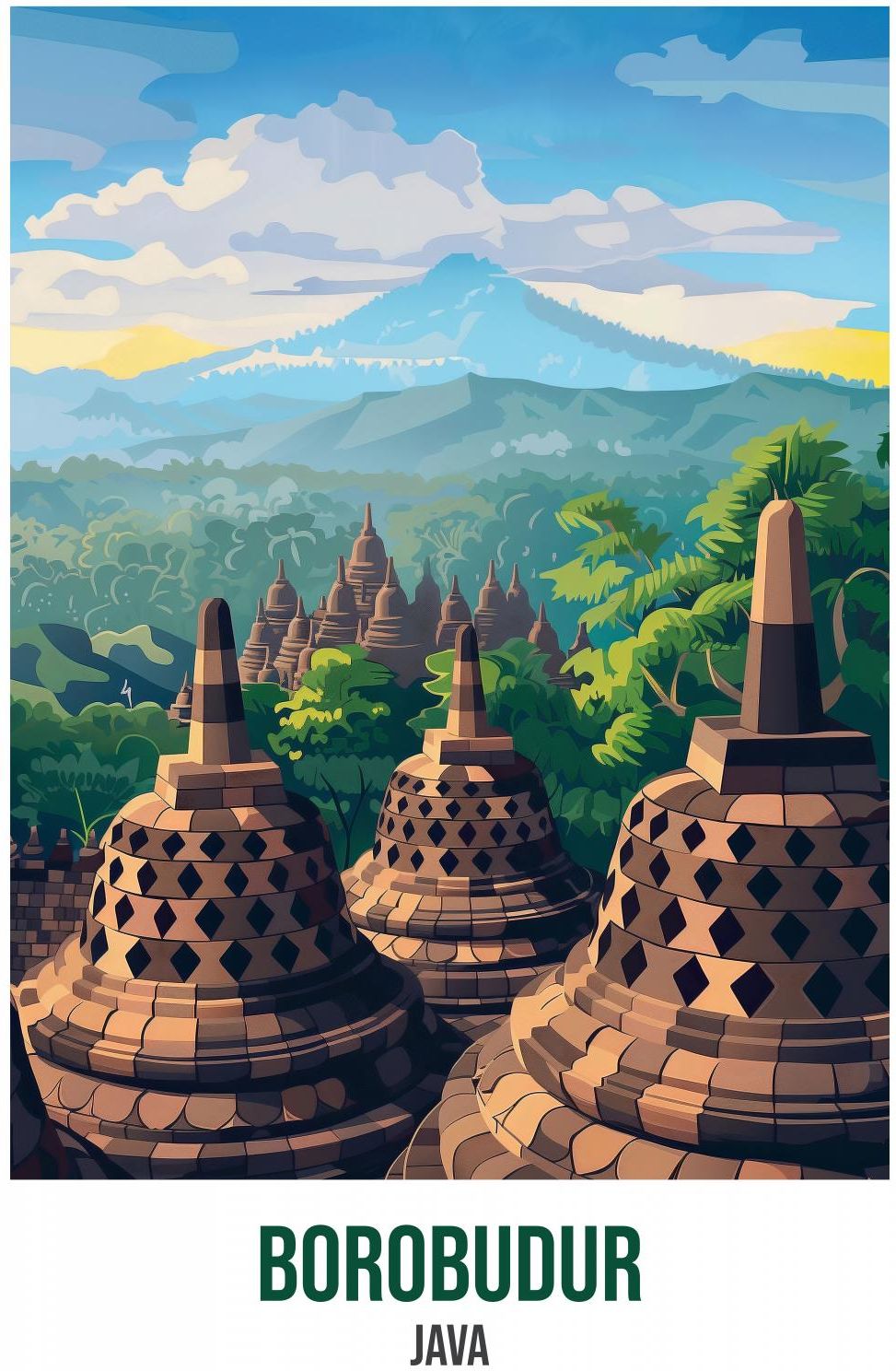 Zakito Posters Plakat 39,5X55Cm Borobudur Java - Opinie i atrakcyjne ...