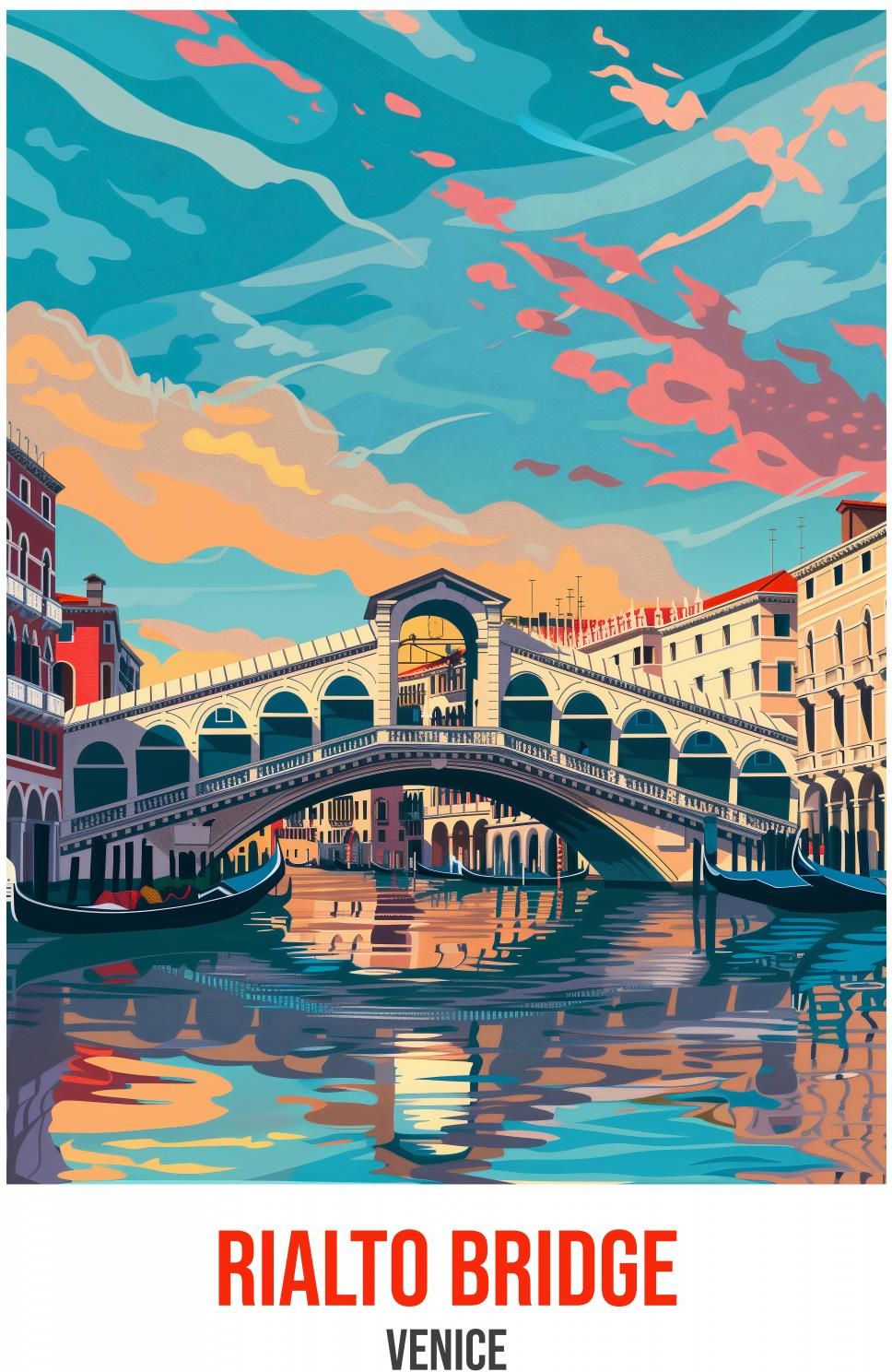 Zakito Posters Plakat 56,6X86,4Cm Rialto Bridge Venice - Opinie i ...