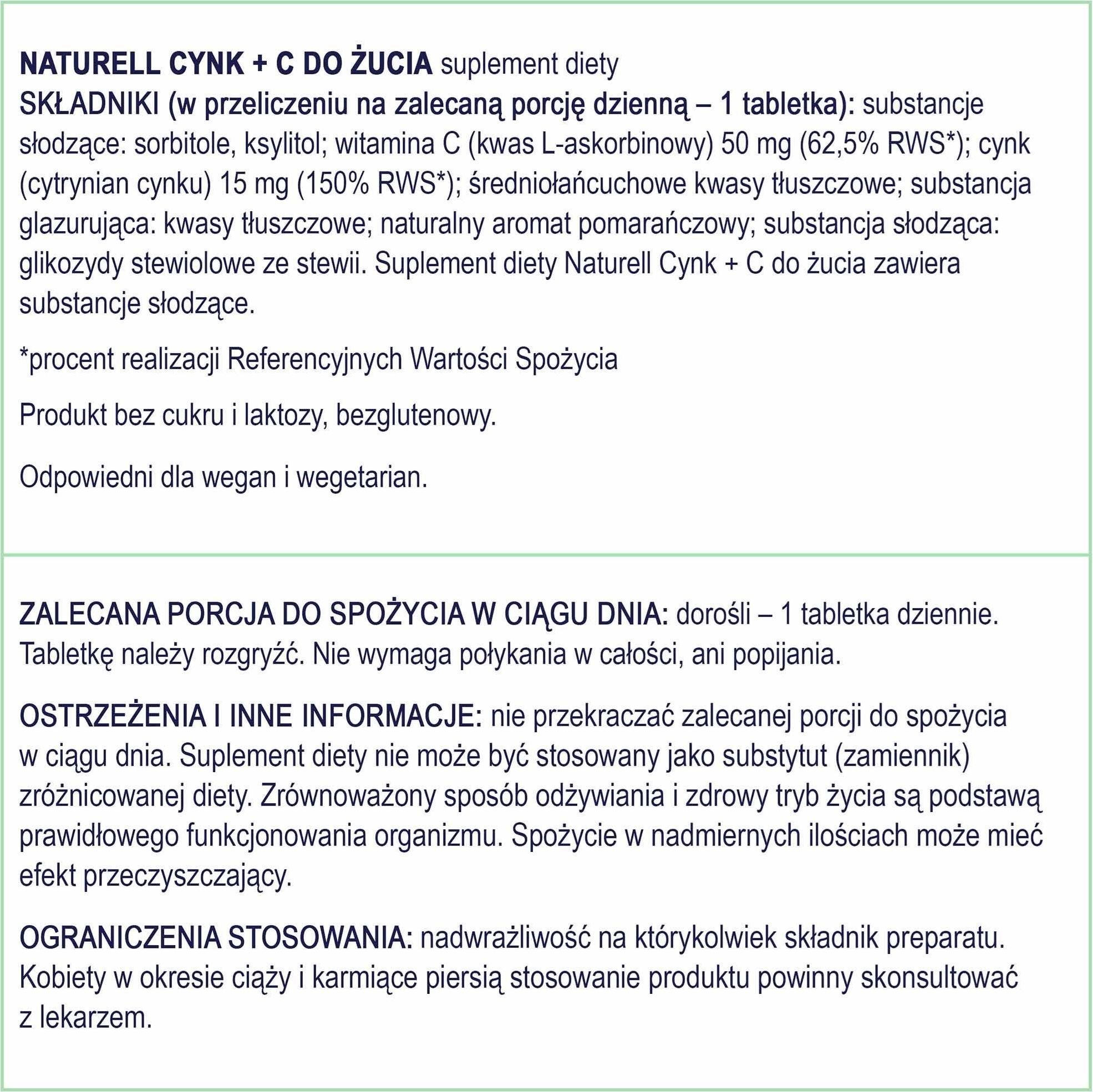 Naturell Cynk+C Tabletki do rozgryzania i żucia 120 szt. - Opinie i ...