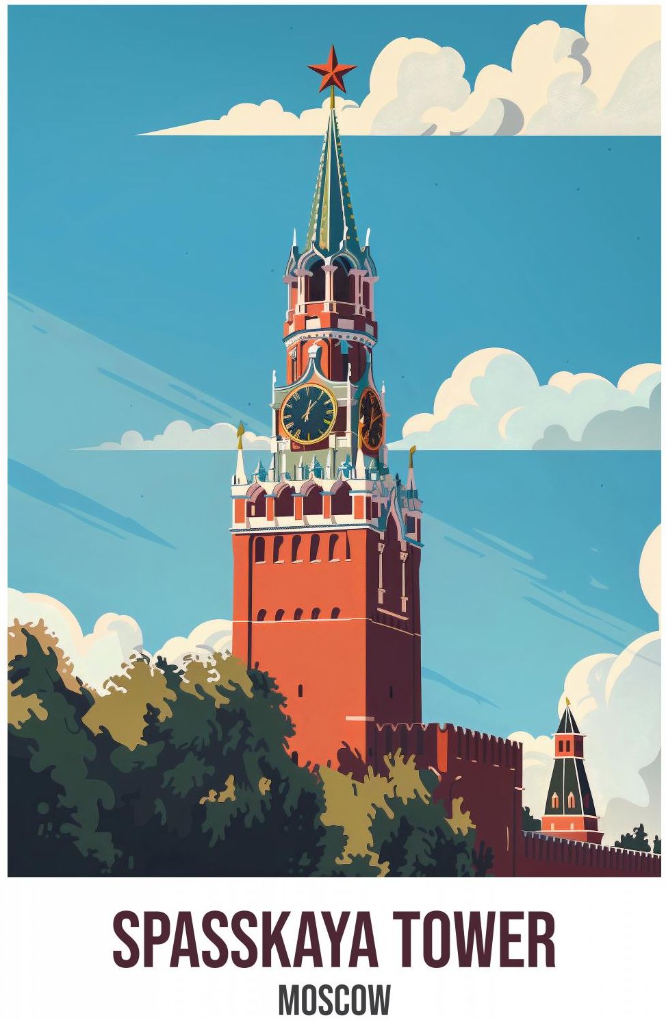 Zakito Posters Plakat 40X55Cm Spasskaya Tower Moscow - Opinie i ...