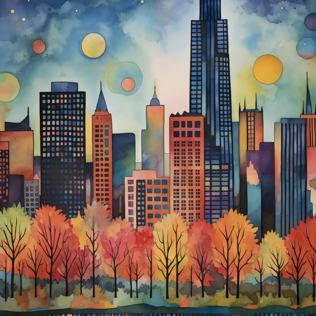 Zakito Posters Plakat 50X50Cm Panorama Malowniczego Miasta - Opinie i ...