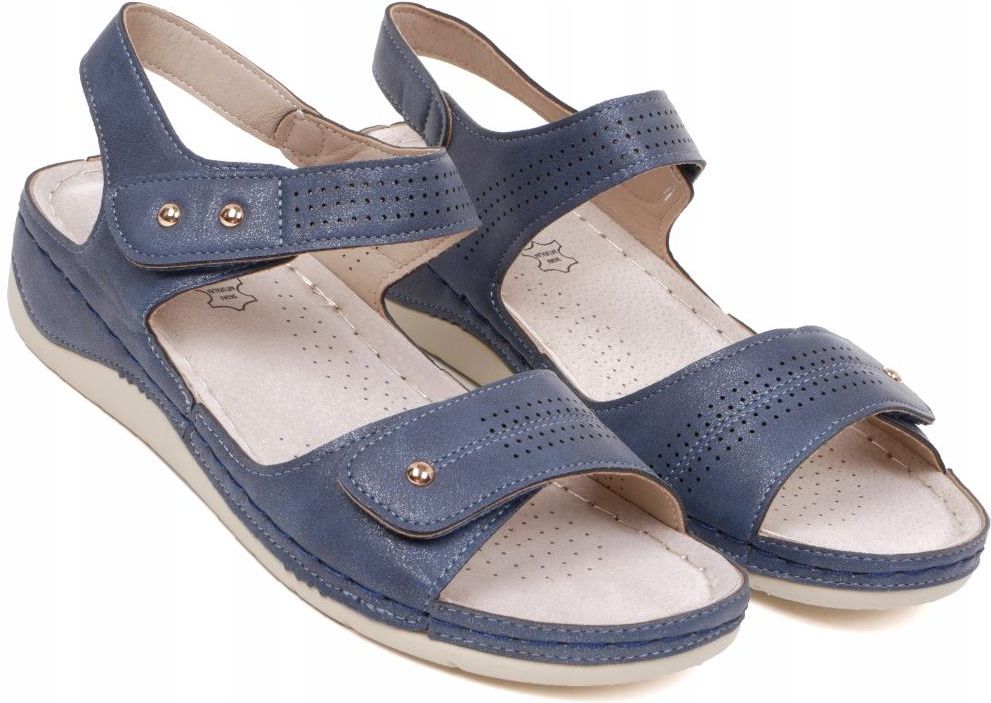 Sandały Damskie Lekkie Buty Letnie Sandałki na Rzepy wkł. Skóra 40 - Ceny i opinie - Ceneo.pl