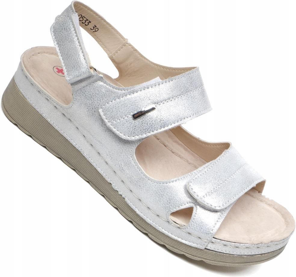 Sandały Damskie na Rzepy Lekkie Sandałki Buty Letnie wkł. Skóra 40 - Ceny i opinie - Ceneo.pl