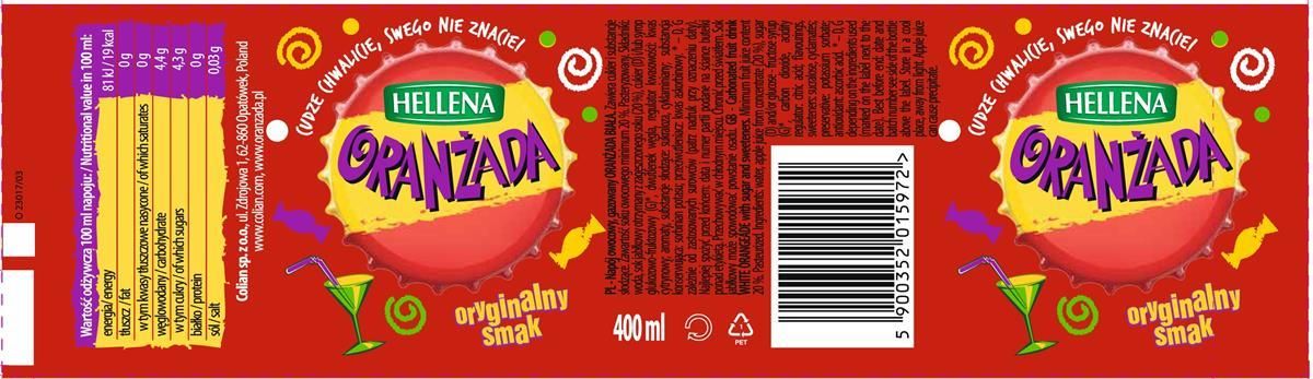 Hellena Oranżada Biała 400ml - Ceny i opinie - Ceneo.pl