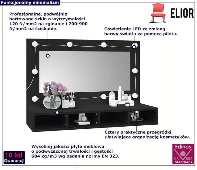 Elior Czarna Nowoczesna Toaletka Led Na Biurko Arvola 3X 40793 - Opinie ...