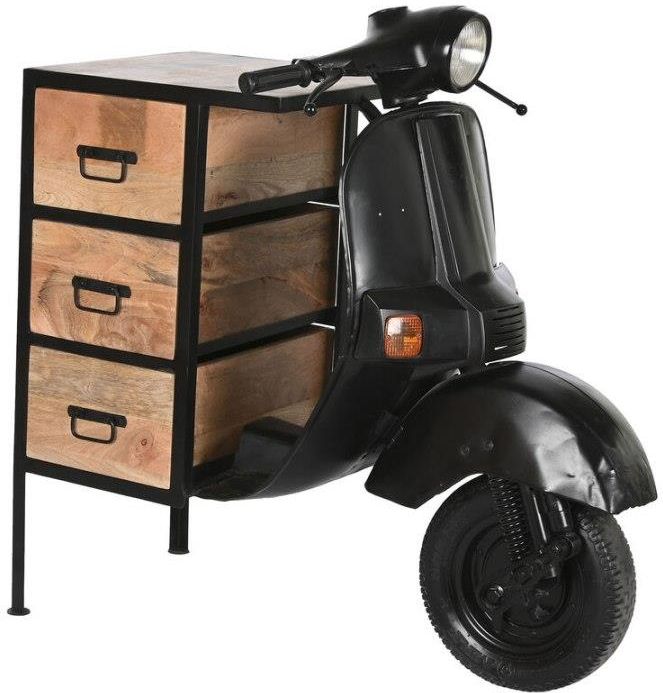 Home Esprit Komoda Brązowy Czarny Żelazo Drewno Mango Motocykl Loft ...
