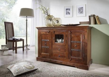 Meble Kolonialne 24 Oxford Komoda #412 Akacja Lakierowana + Metal ...