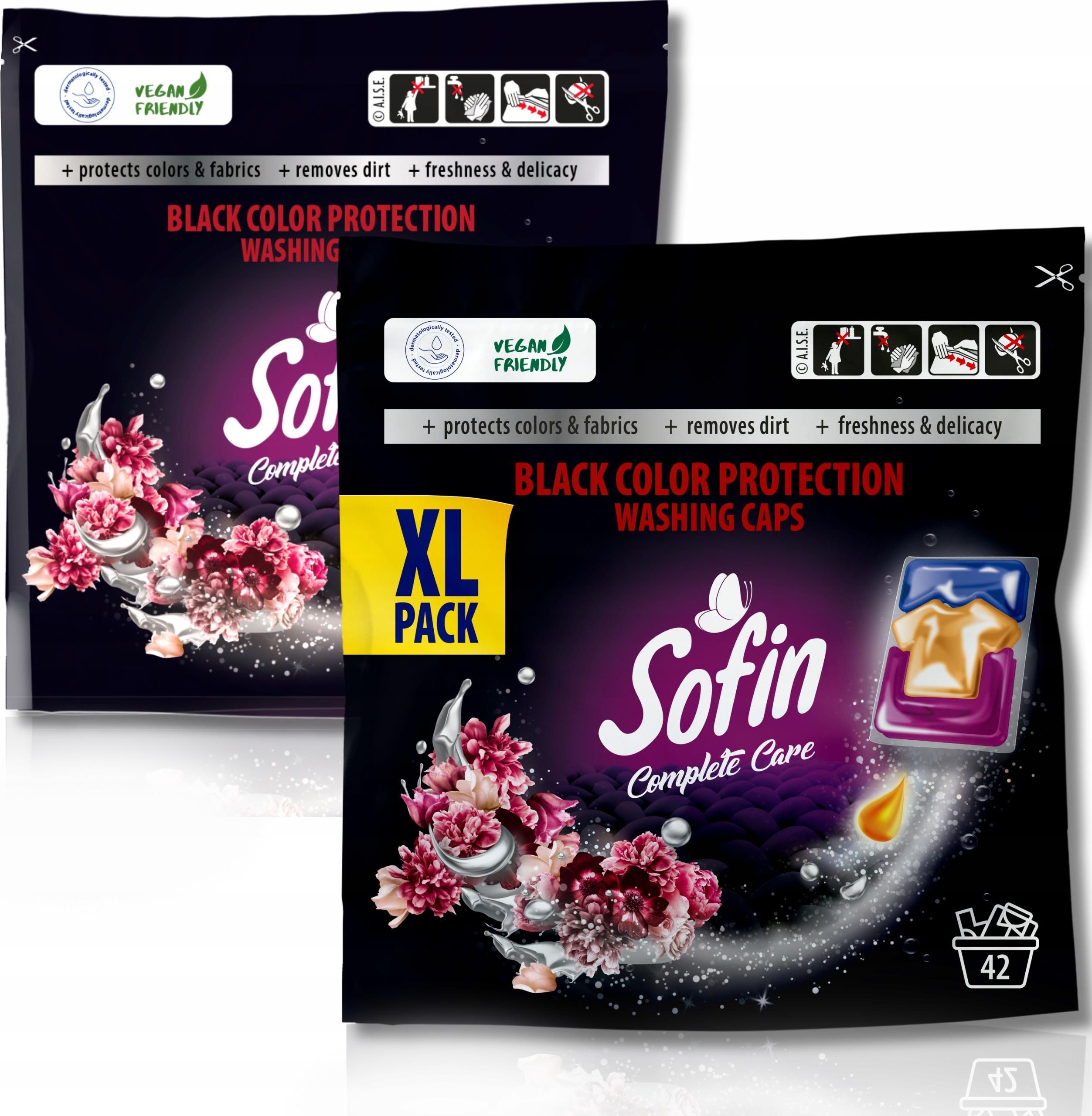 Sofin Kapsułki Do Prania Ciemnego Czarnego Black Ochrona Kolorów 66 ...