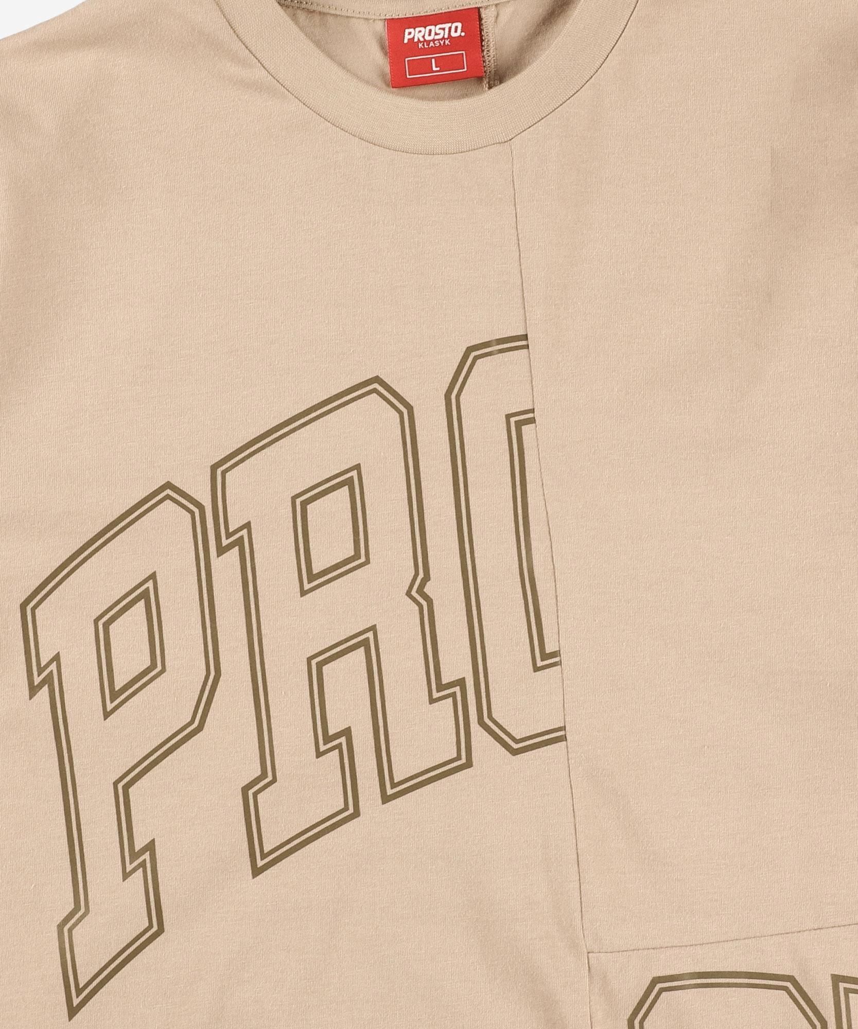 Męska beżowa koszulka z długim rękawem longsleeve Prosto Traxle M ...