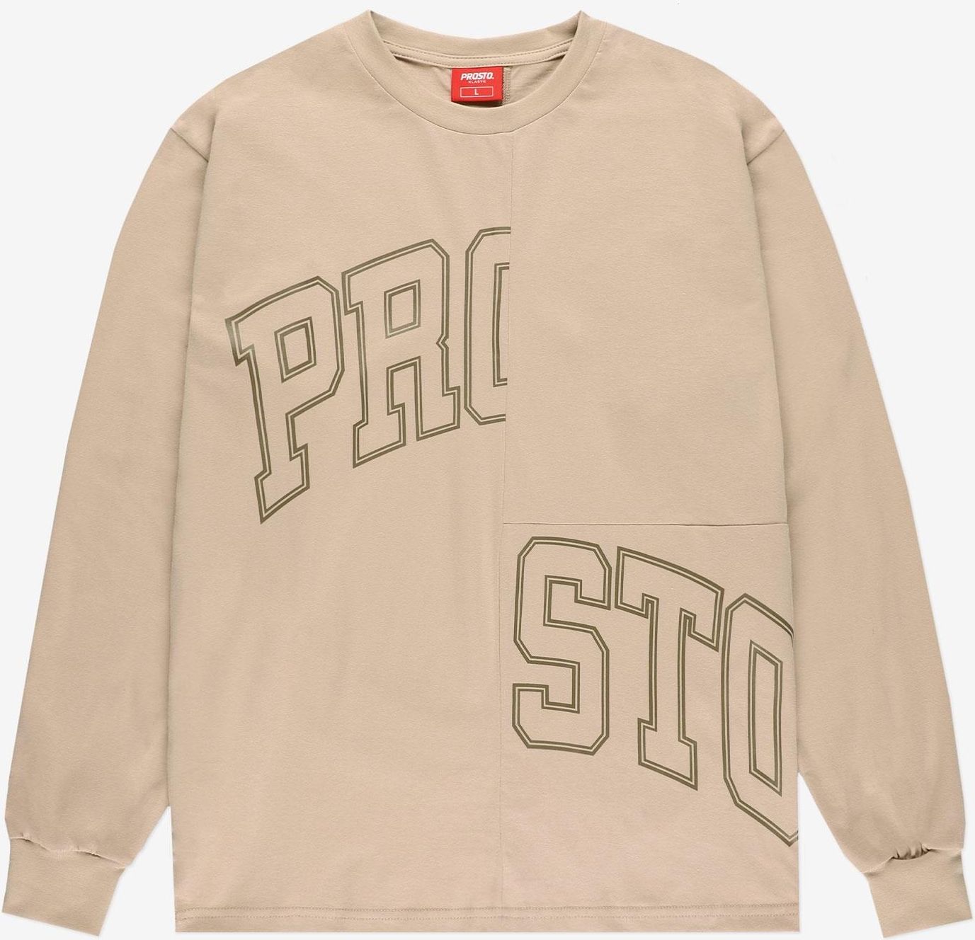 Męska beżowa koszulka z długim rękawem longsleeve Prosto Traxle XL ...