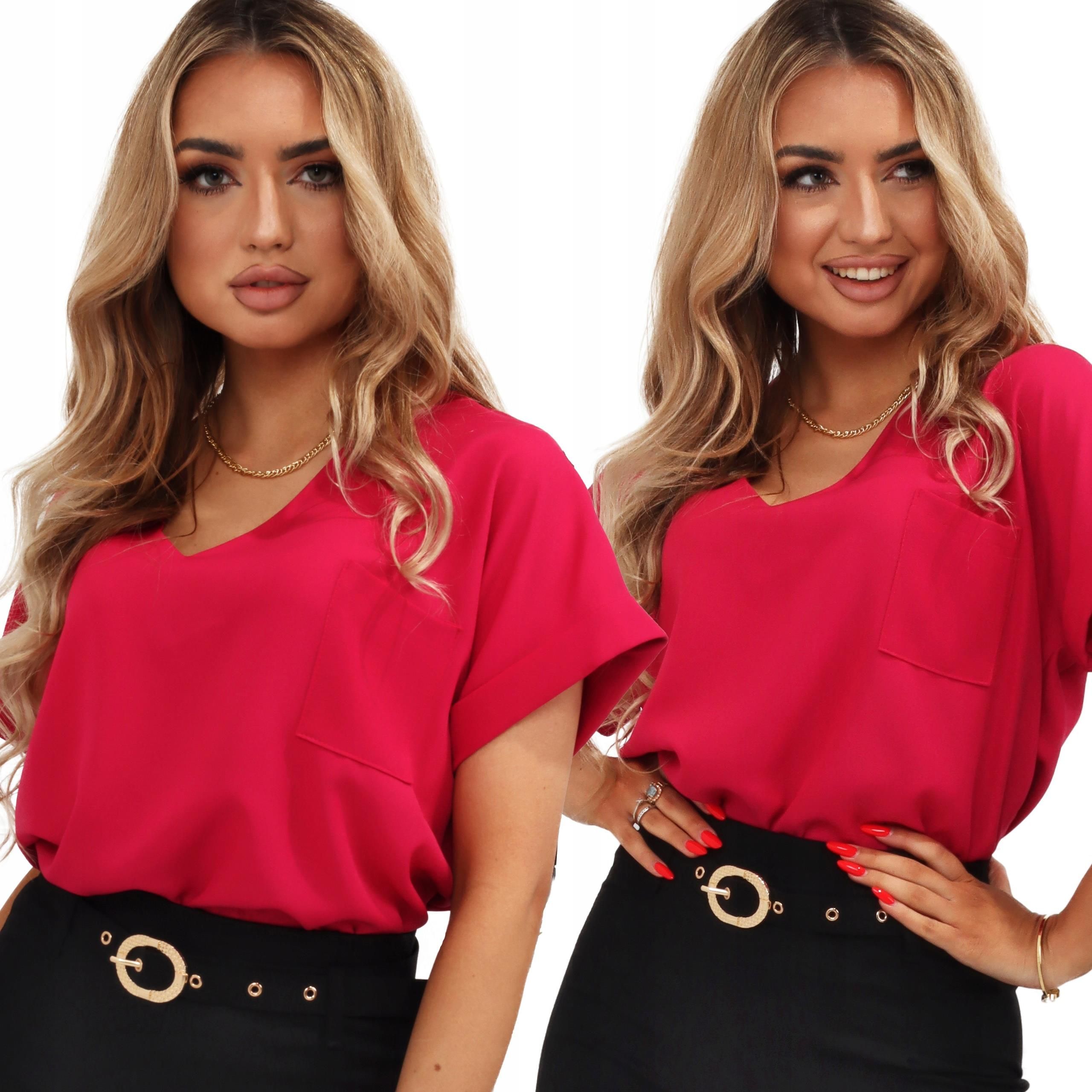 Bluzka Damska Koszulka T-shirt Top 50/52 5XL/6XL Fuksjowa - Ceny i ...