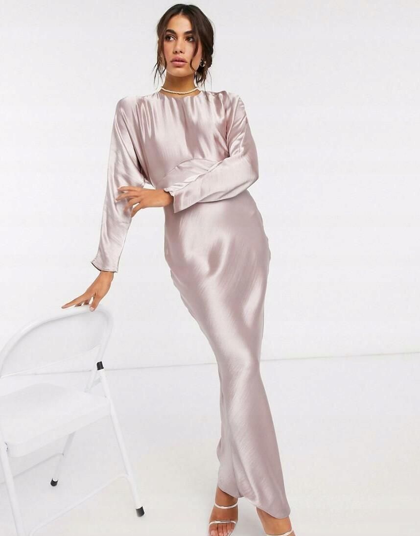 Asos Design Xxj nor Maxi Sukienka Połysk Długi Rękaw Xs - Ceny i opinie - Ceneo.pl