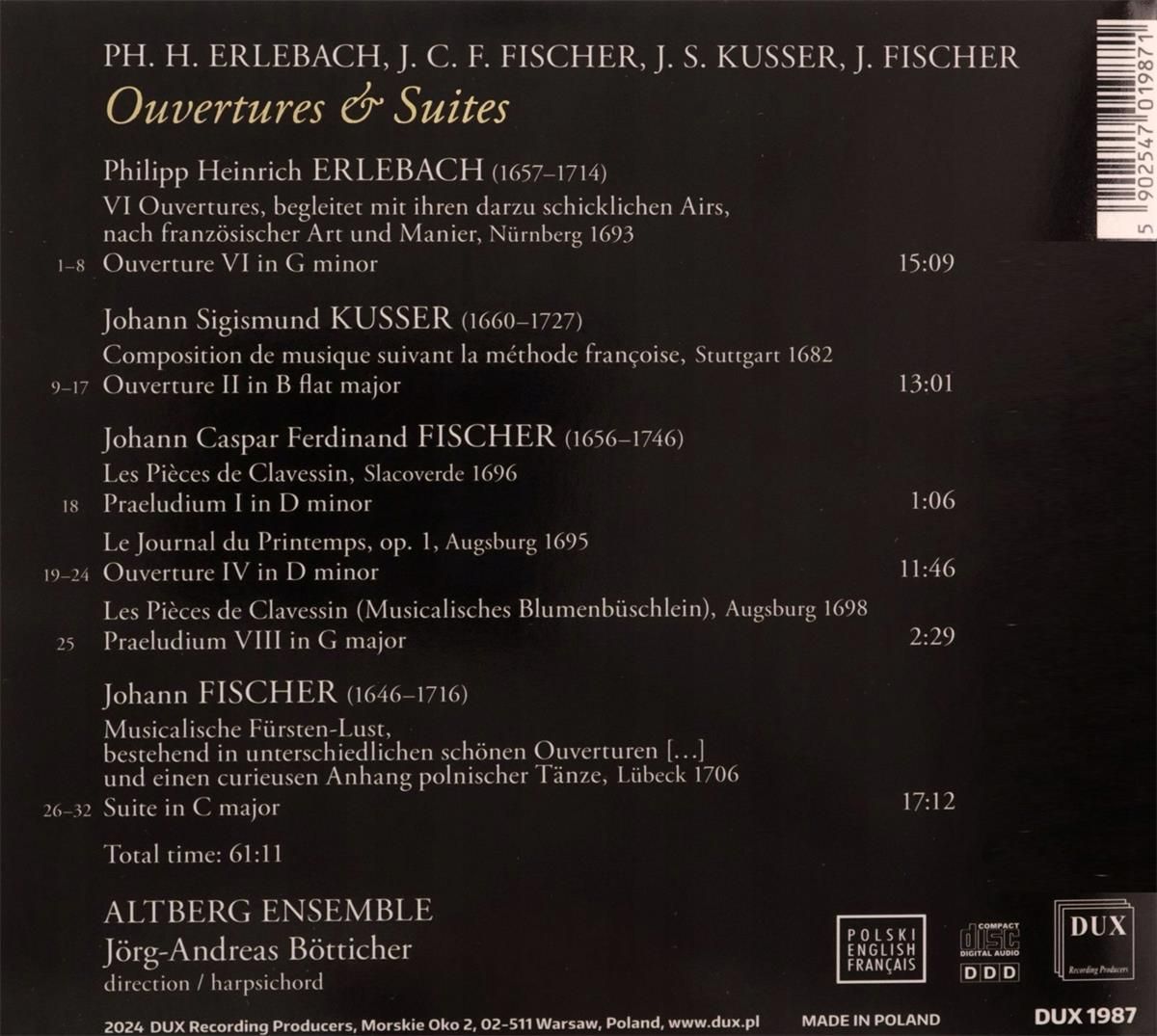 Płyta kompaktowa Altberg Ensemble & Jörg-Andreas Bötticher & Ewa Mrowca - PH. H. Erlebach, J. C ...