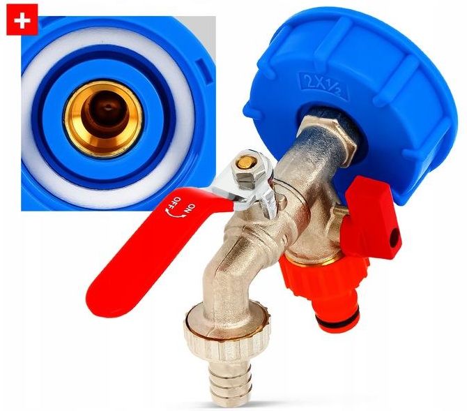 Stylizer Zawór Mauzera Kran Czerpalny Zbiornika Ibc 1000L 3/4X1/2 Szybkozłączka Wąż ...