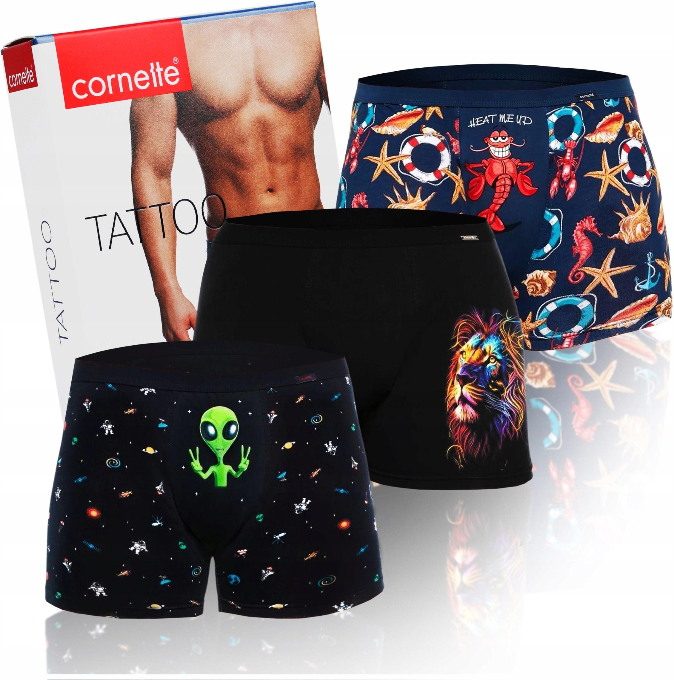 Cornette Bokserki Tattoo Bawełniane Przylegające BM225 3pak 2XL - Ceny ...