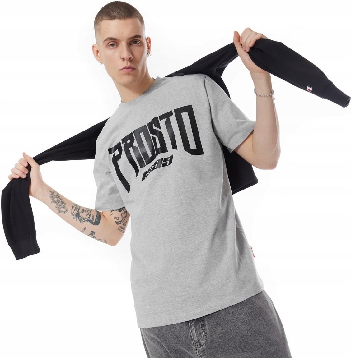 Męski t-shirt z nadrukiem Prosto Triz szary - Ceny i opinie - Ceneo.pl