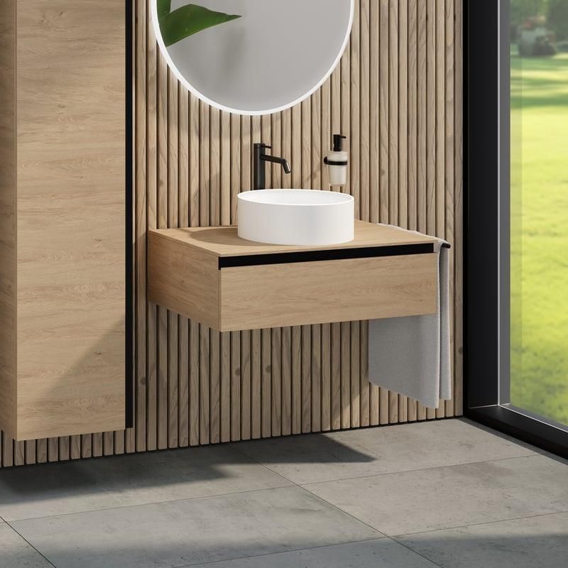 Rivea Dia Szafka Szer. 80 Z 1 Szufladą, Umywalka 38 Cm Biały Mat ...