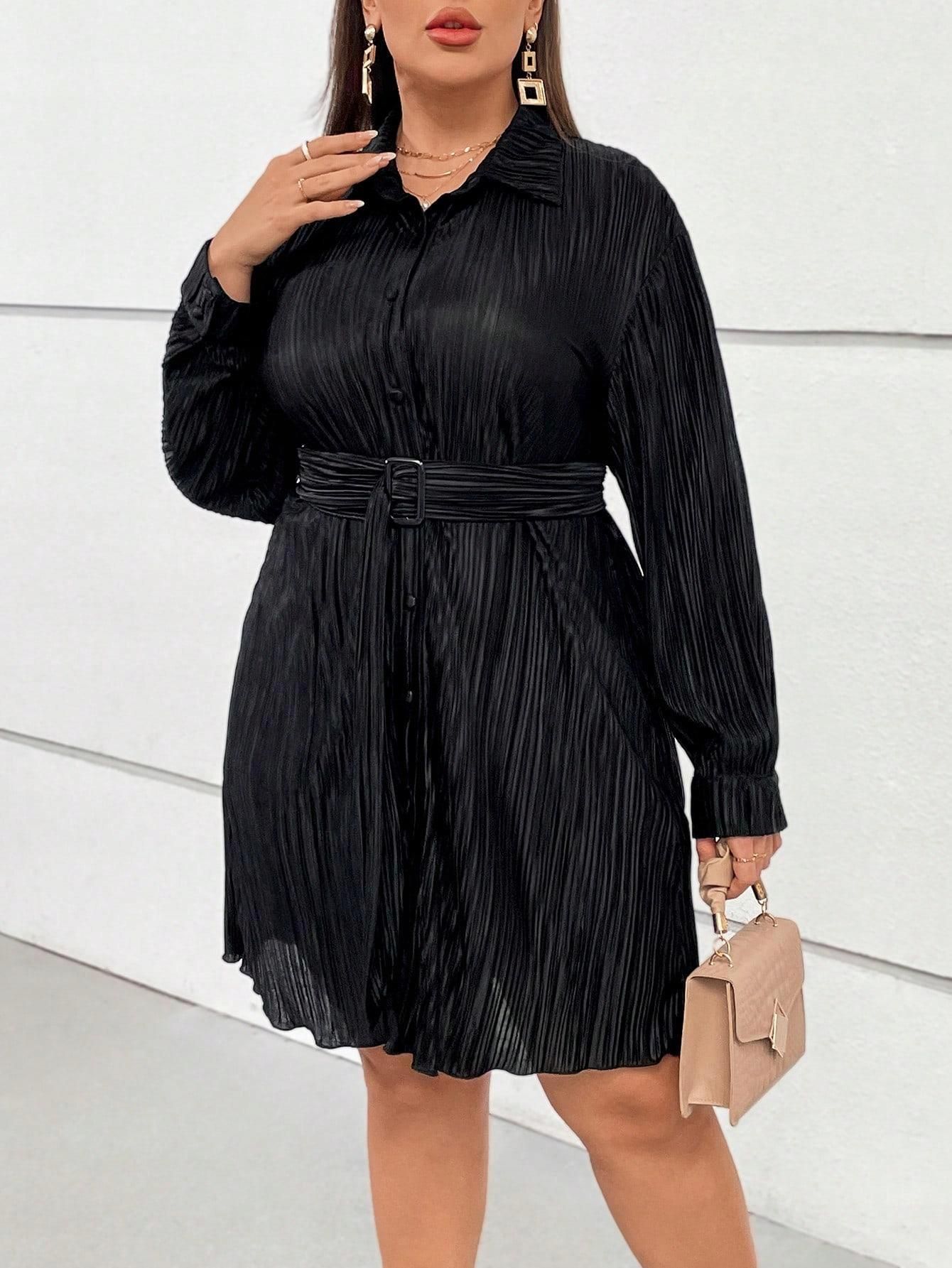 Plisy Mała Czarna Y2T NI3__48 Shein Koszulowa Luźna Sukienka Pasek - Ceny i opinie - Ceneo.pl