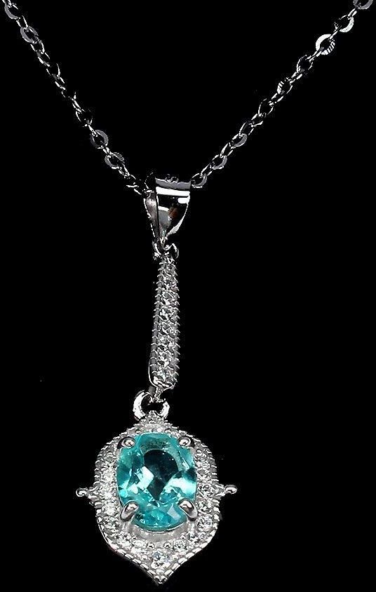 Songea Delikatny Naszyjnik Naturalny Topaz Paraiba Blue 925 - Ceny i opinie - Ceneo.pl