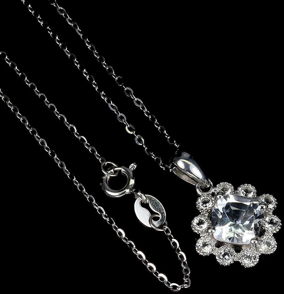 Songea 925 Srebro Delikatny Naszyjnik Naturalne Białe Topazy - Ceny i opinie - Ceneo.pl